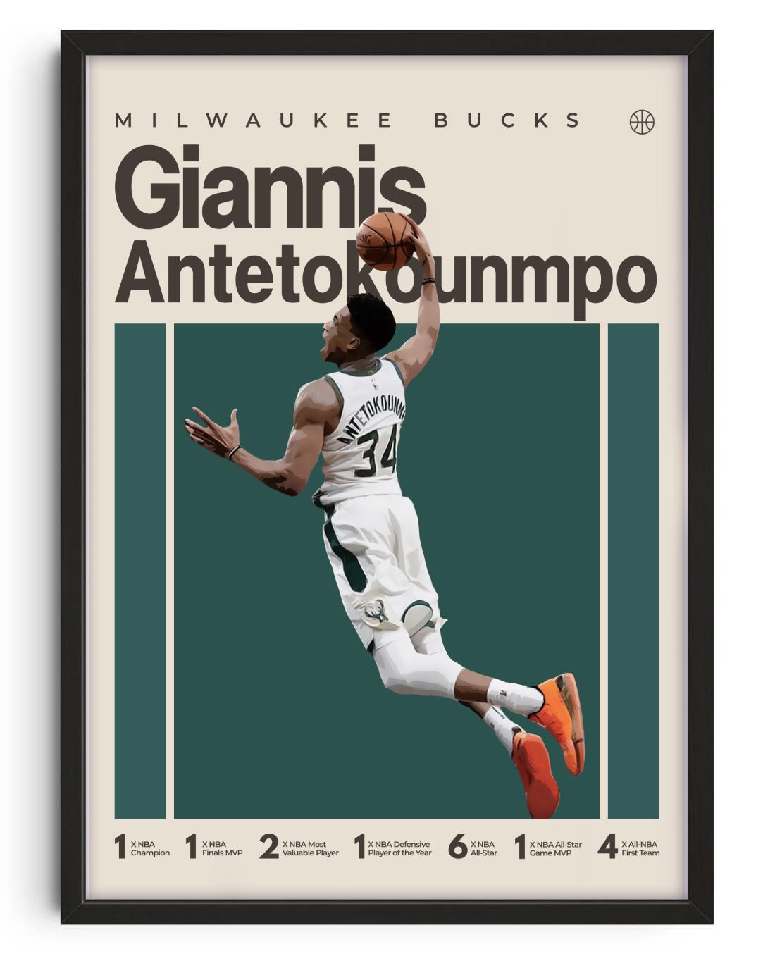 Giannis Antetokounmpo Poster - Milwaukee Bucks | BigWeekend Store