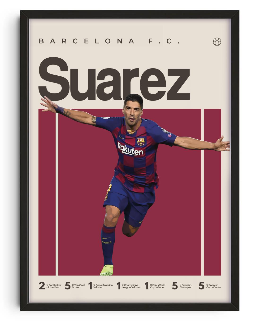 Luis Suarez Print - FC Barcelona Football Fan Art Print