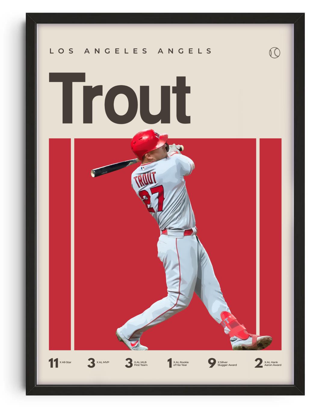 Mike Trout Poster - Los Angeles Angels | BigWeekend Store