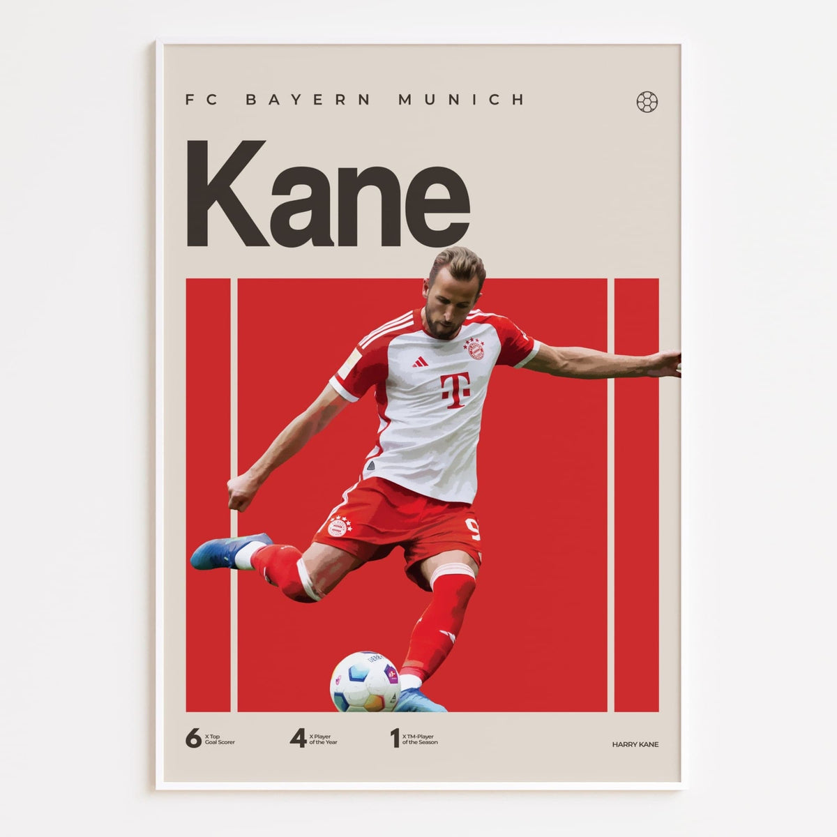 Harry Kane Poster - Bayern Munich Print | BigWeekend Store – Big Weekend