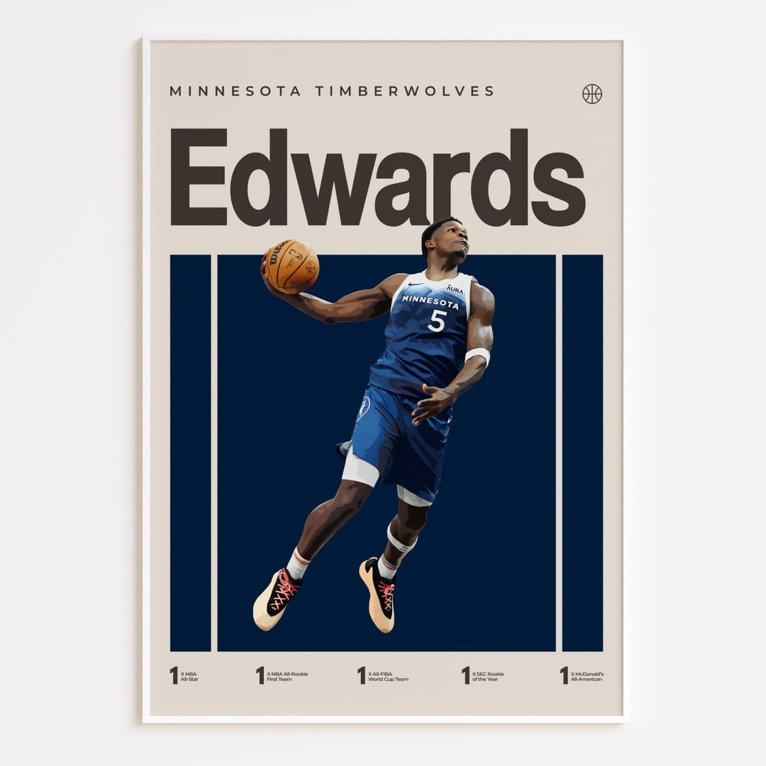Anthony Edwards Poster - Minnesota Timberwolves Print | BigWeekend ...