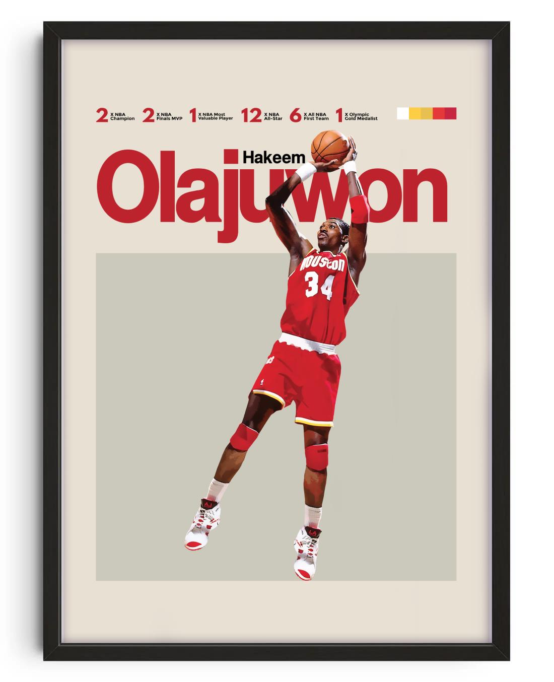 Hakeem Olajuwon Poster - Houston Rockets Print | BigWeekend store