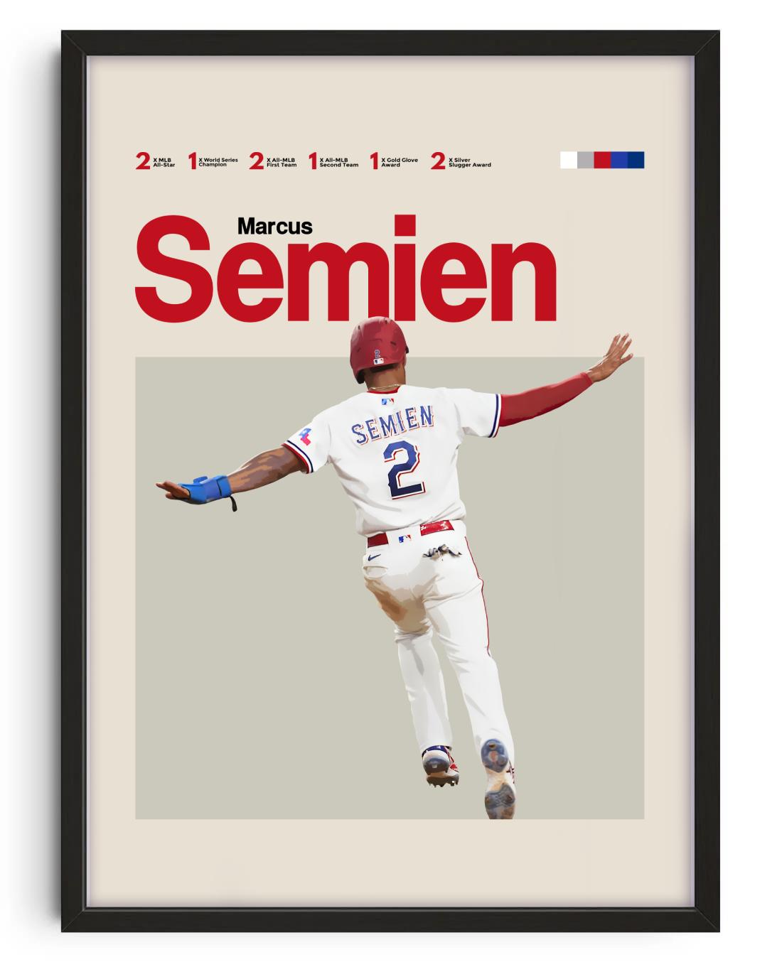 Marcus Semien Poster - Texas Rangers Inspired Art