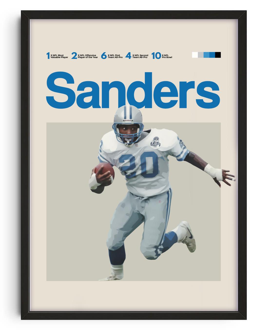 Barry Sanders Poster - Detroit Lions | BigWeekend Store