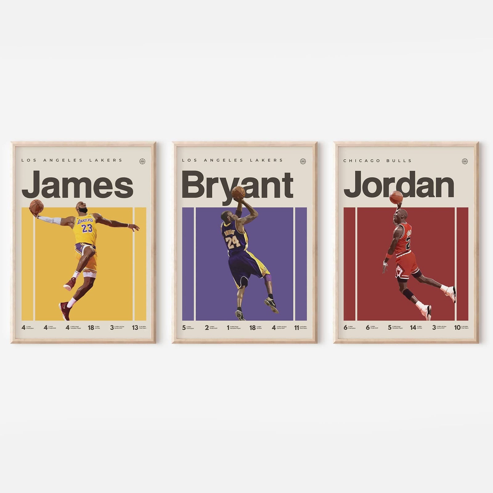 NBA Posters(Set of 3)- James, Bryan, Jordan