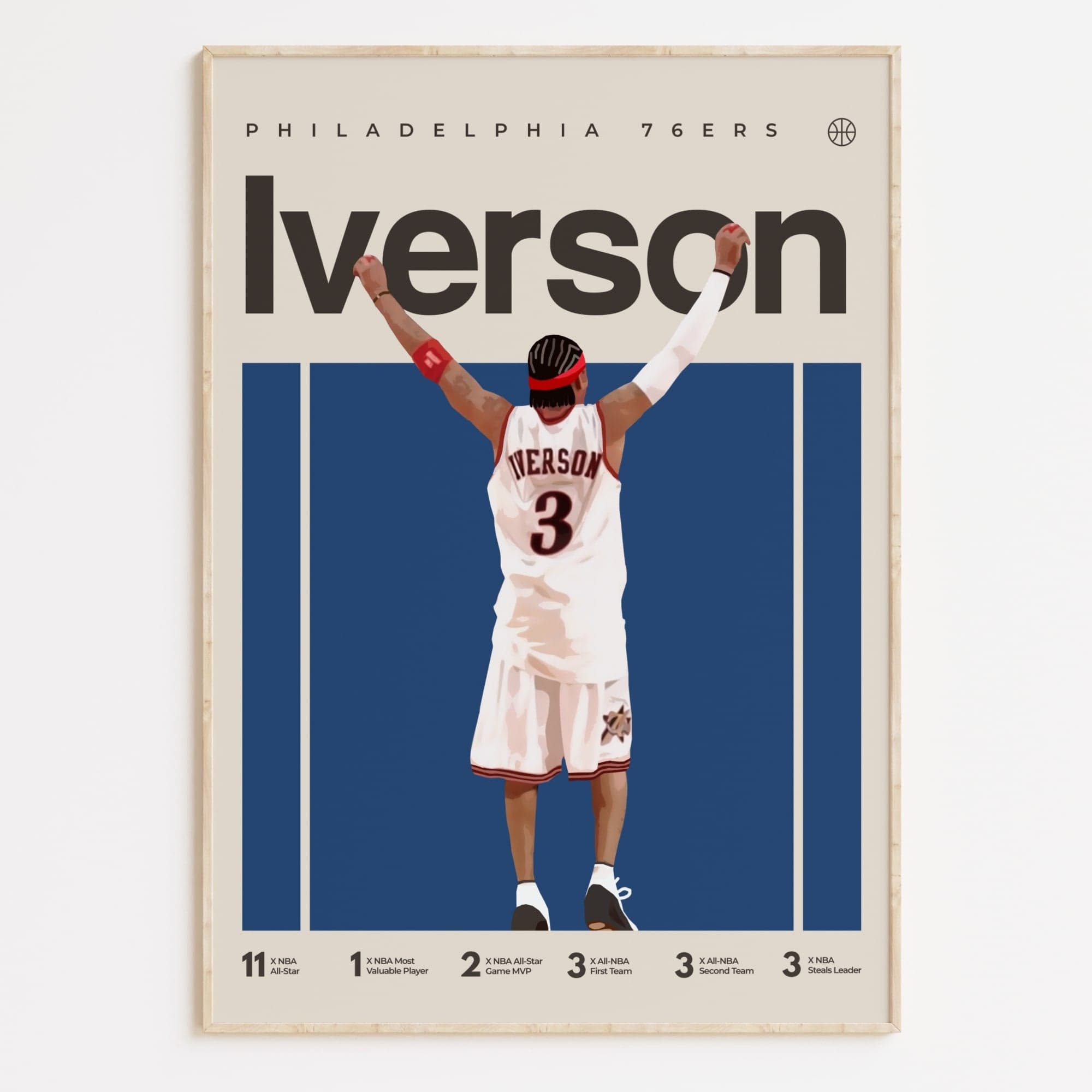 Allen Iverson Poster - Philadelphia 76ers Print | BigWeekend store
