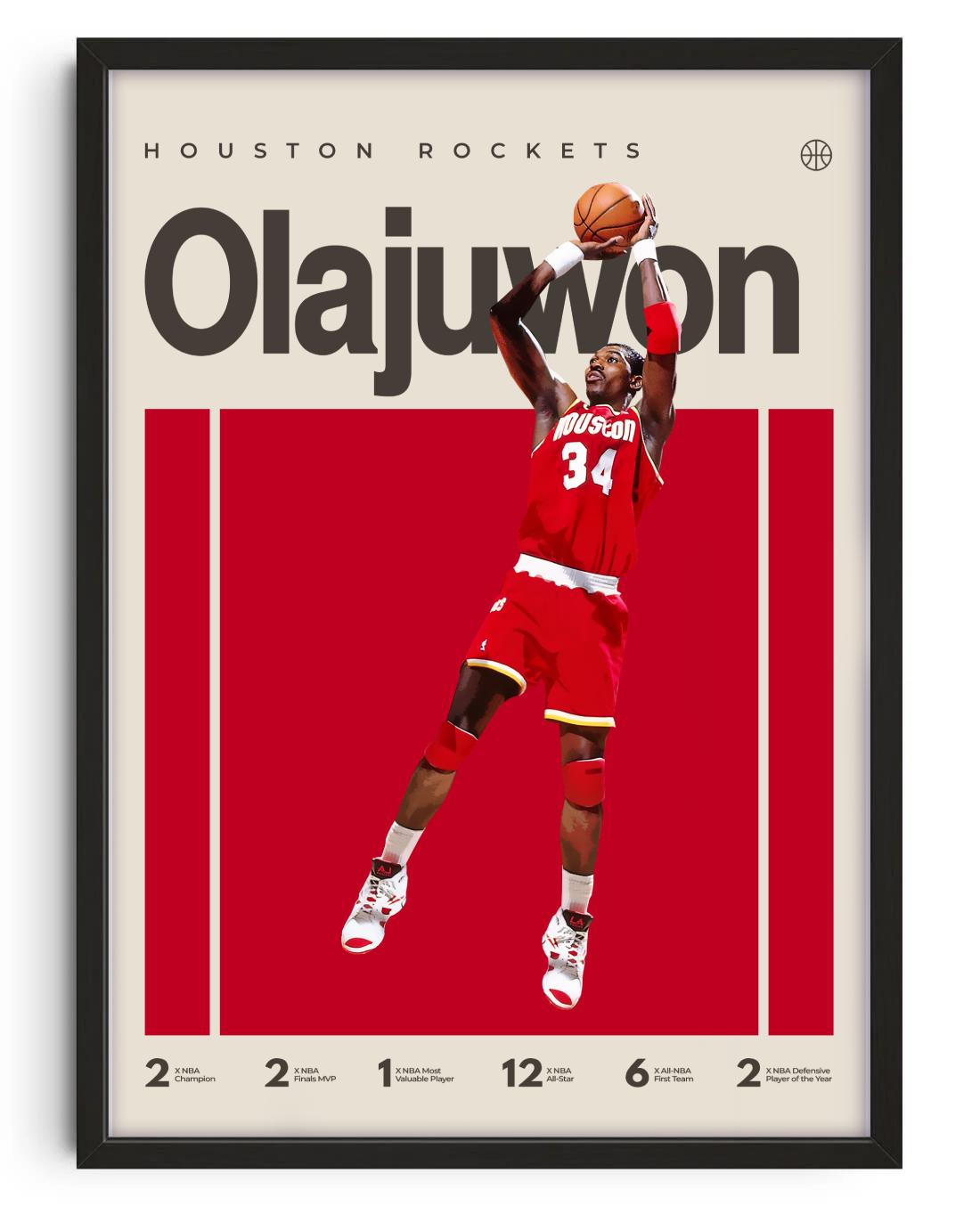 Hakeem Olajuwon Poster - Houston Rockets Print | BigWeekend store