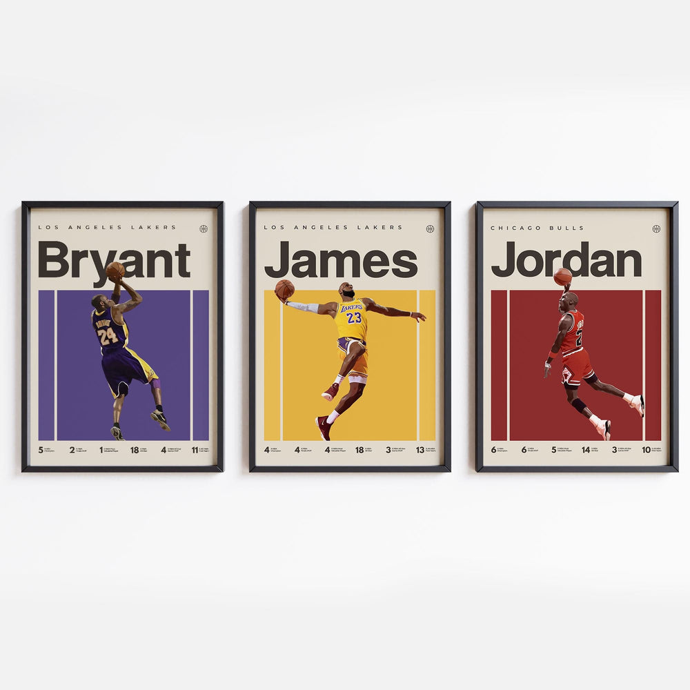 NBA Posters(Set of 3)- James, Bryan, Jordan