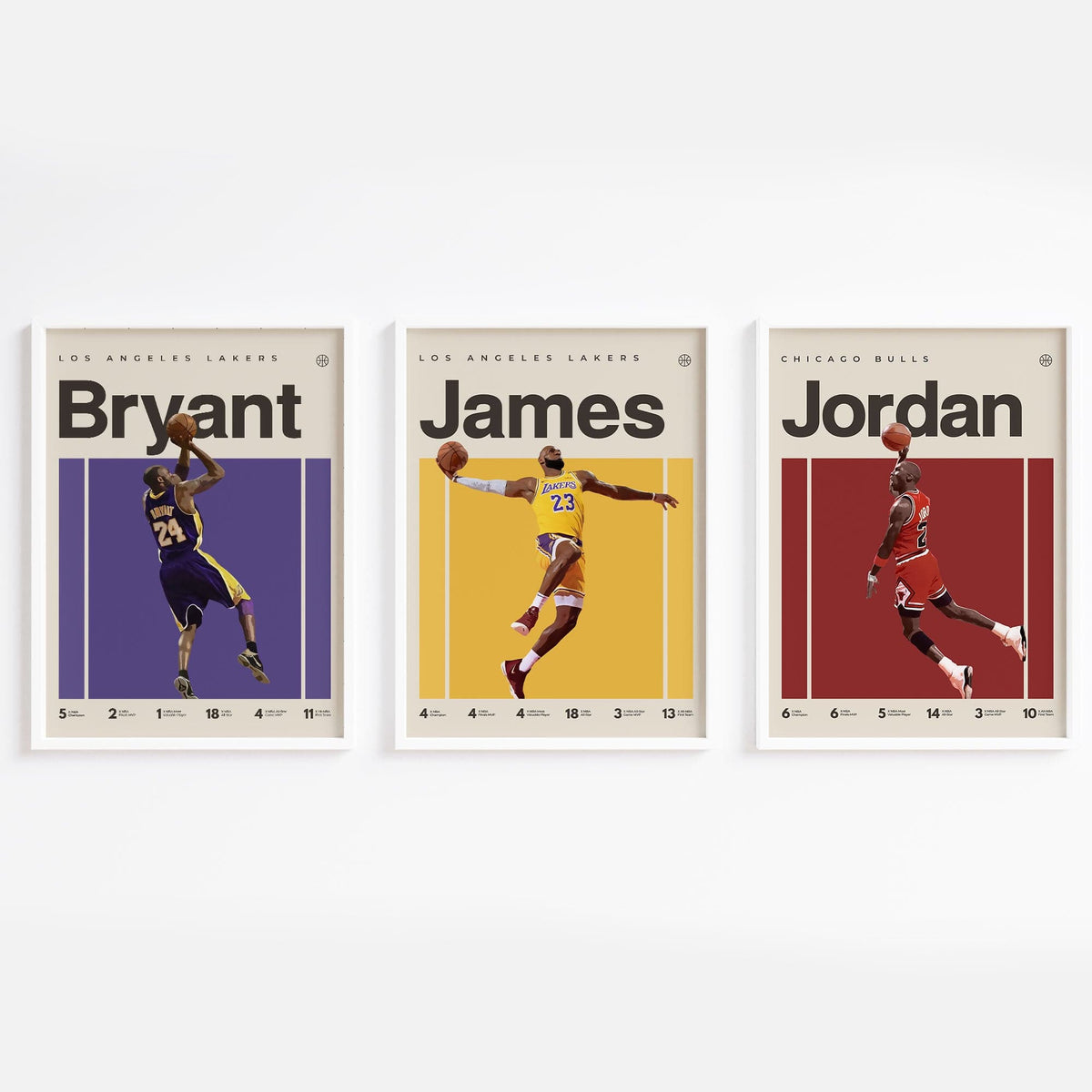 NBA Posters(Set of 3)- James, Bryan, Jordan