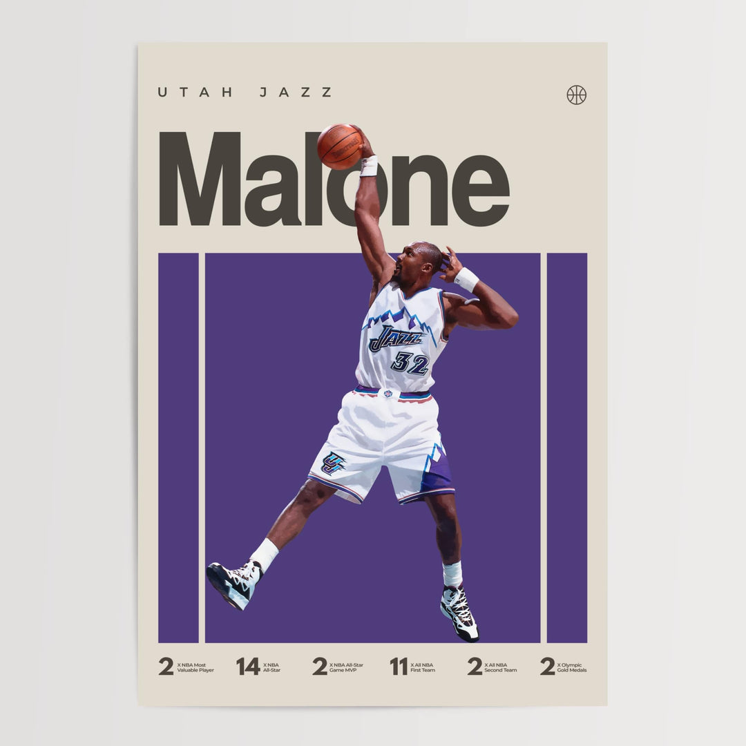 Karl Malone Poster - Utah Jazz | BigWeekend Store – Big Weekend