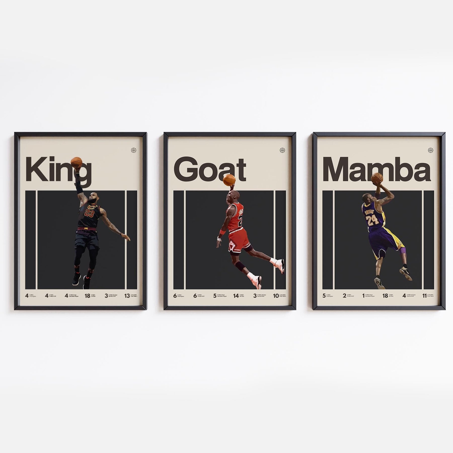 NBA Posters set of 3 - King, Goat, Mamba – Big Weekend