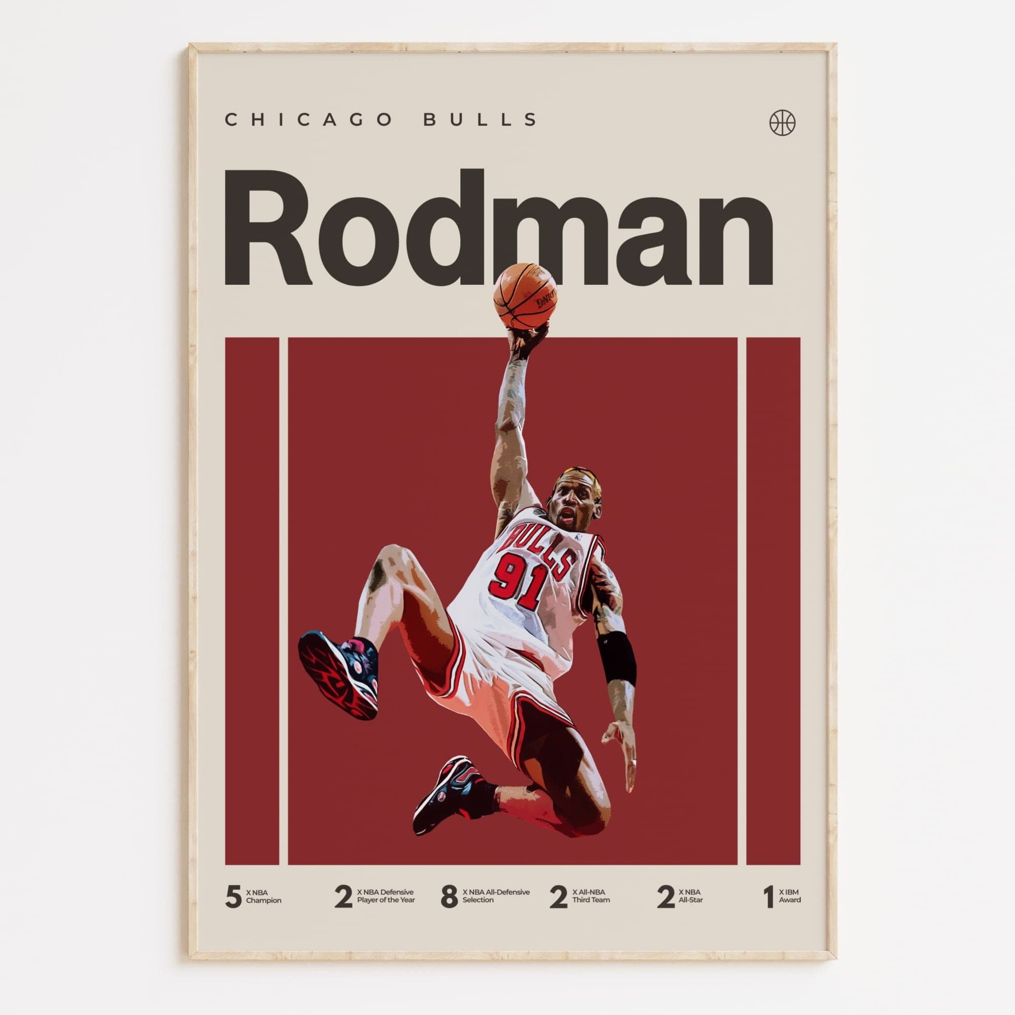 Dennis Rodman Poster - Chicago Bulls | BigWeekend Store