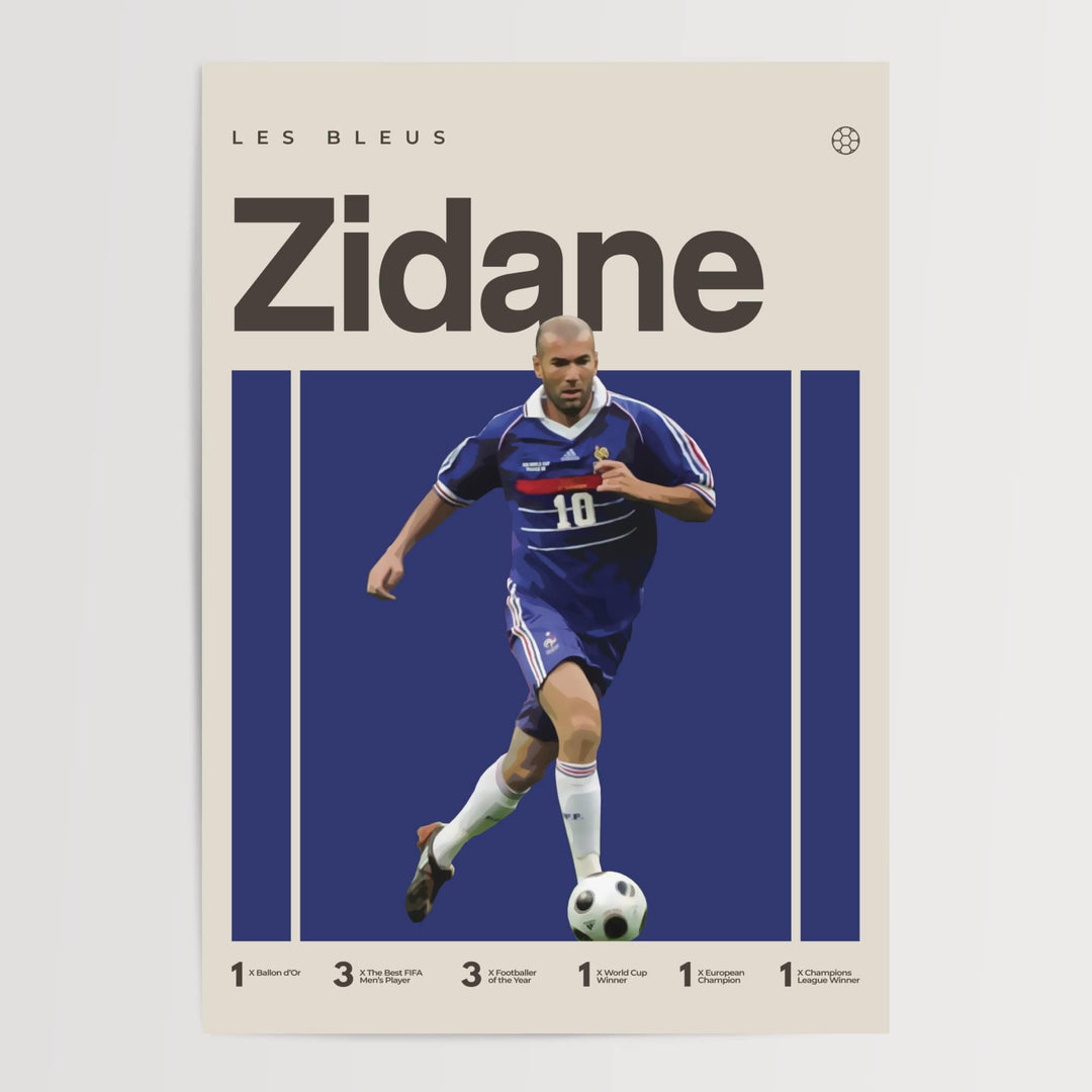 Zinedine Zidane Poster - France FC Poster | BigWeekend Store – Big Weekend