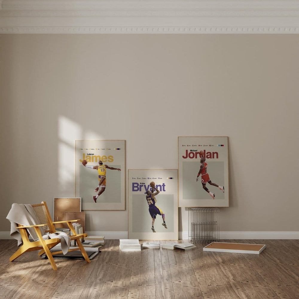 NBA Bundle Posters(Set of 4) - Curry, James, Bryan, Jordan