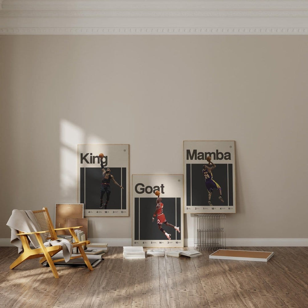 NBA Posters set of 3 - King, Goat, Mamba